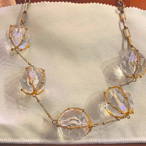 Cache | Jewelry | Cache Glass Circles Encompassed In Gold Threaded ...